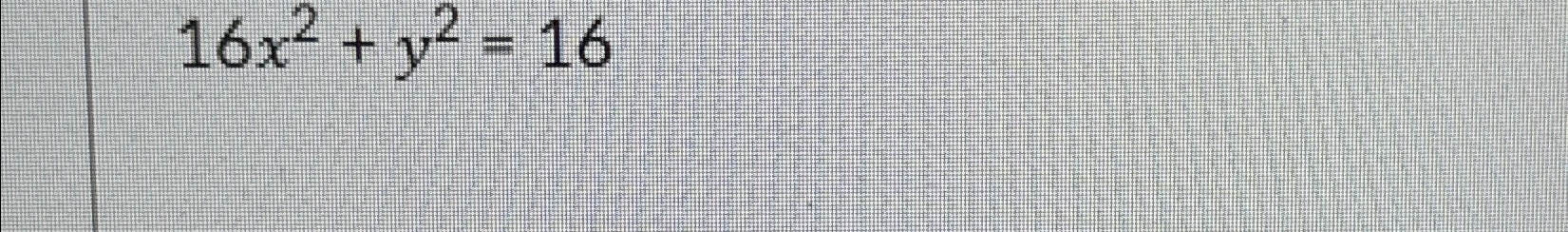 Solved 16x2+y2=16 ﻿Find the minor endpoints | Chegg.com