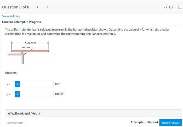 Solved Question 8 of 8 - / 13 View Policies Current Attempt | Chegg.com