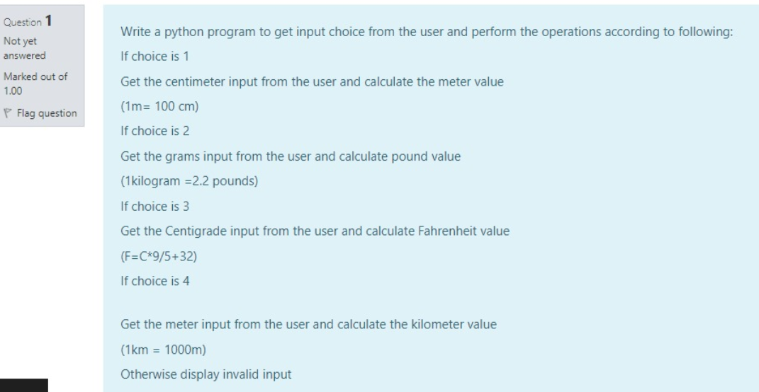 Solved Question 1 Not yet answered Write a python program to | Chegg.com