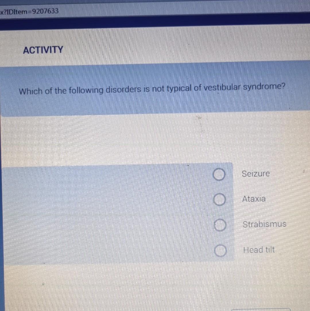 Solved Which of the following disorders is not typical of | Chegg.com