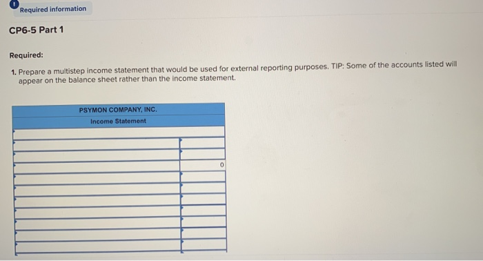 Solved Required information CP6-5 Preparing a Multistep | Chegg.com