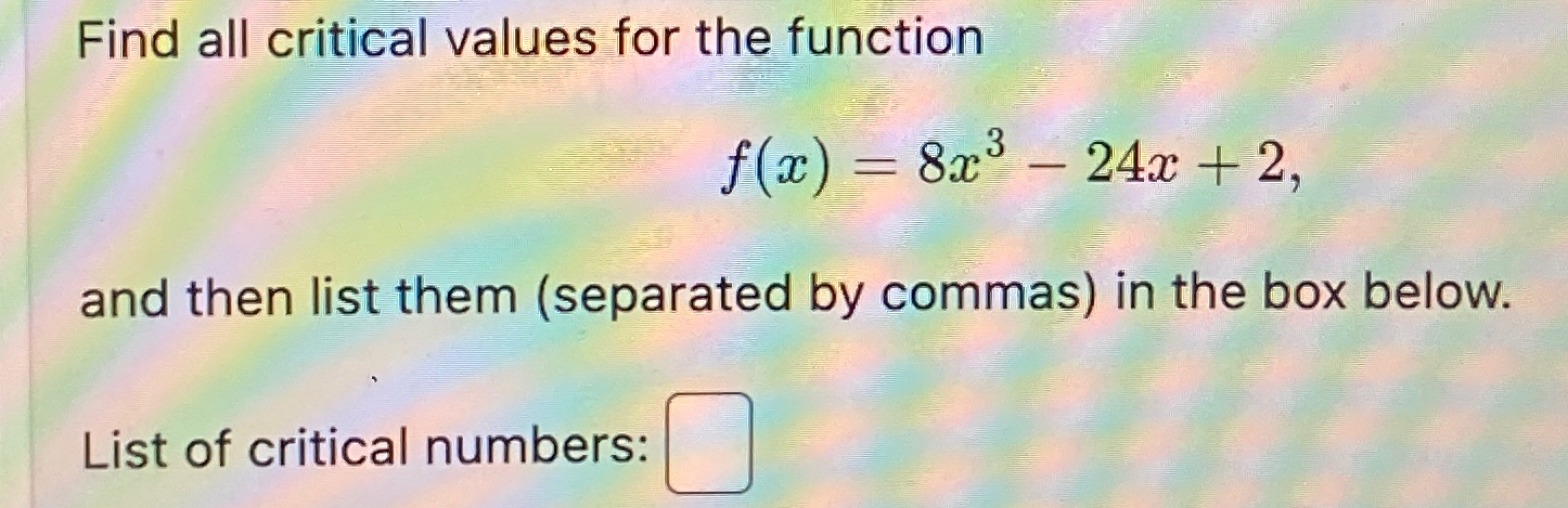 Solved Find all critical values for the | Chegg.com