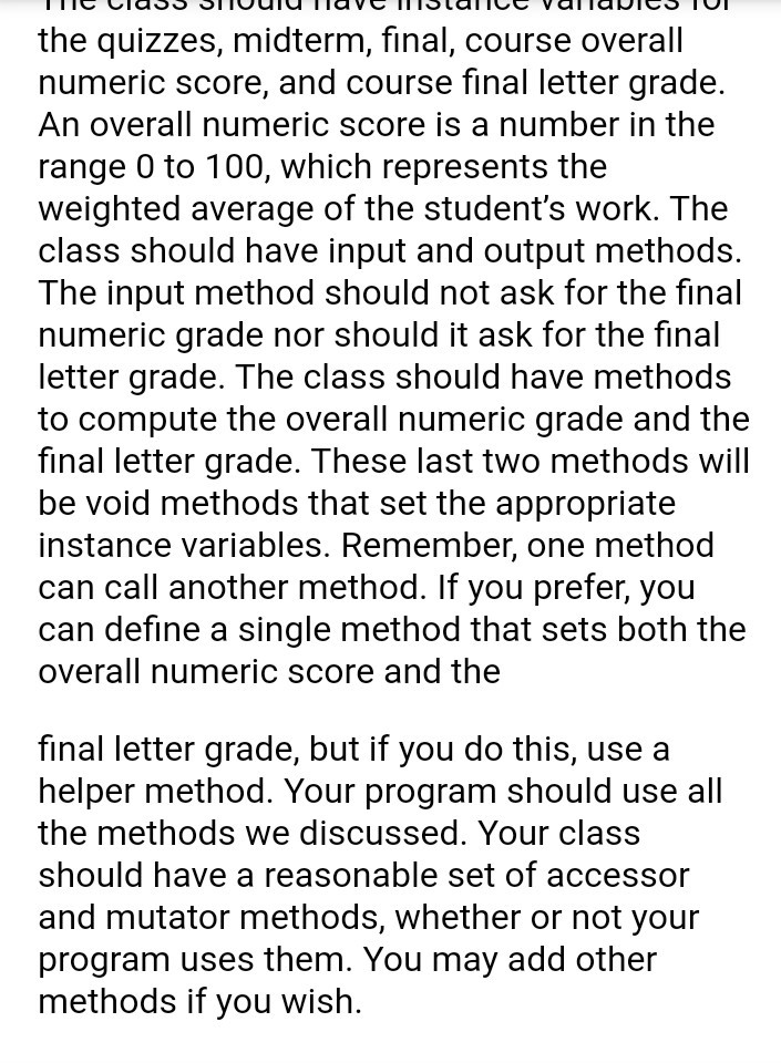 2 Write A Grading Program For Each Class With The Chegg