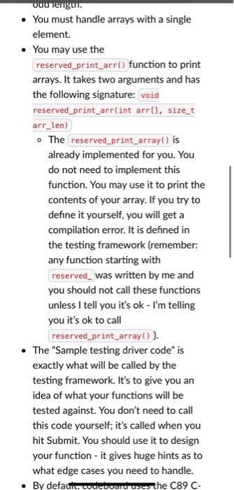 Solved CS 50 Assignment 8 Project 2 - Arrays: In- place | Chegg.com