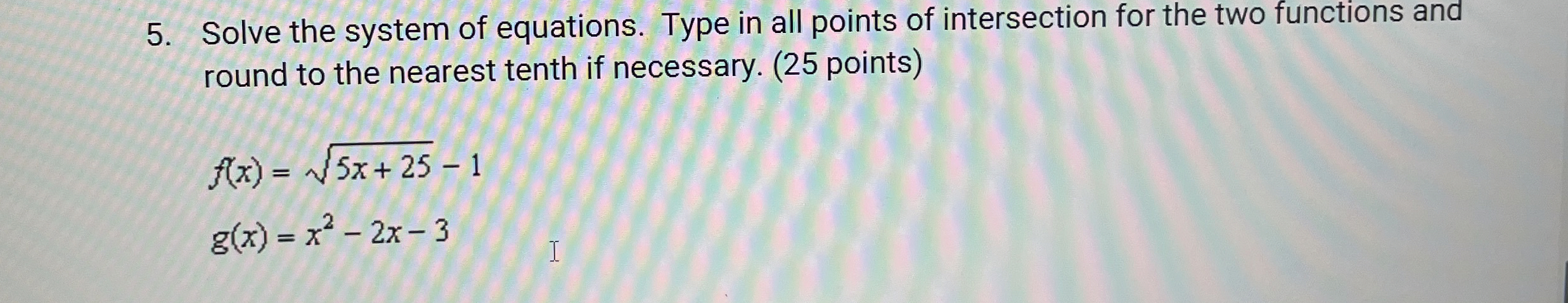 Solved Solve the system of equations. Type in all points of | Chegg.com