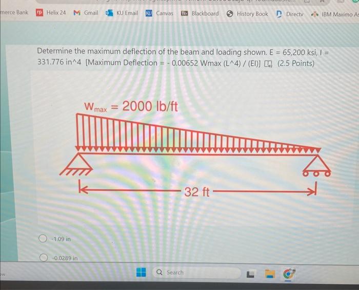 Solved Determine the maximum deflection of the beam and | Chegg.com