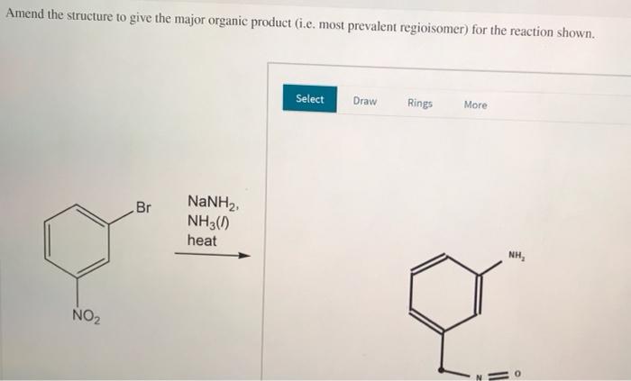 Solved Amend the structure to give the major organic product | Chegg.com