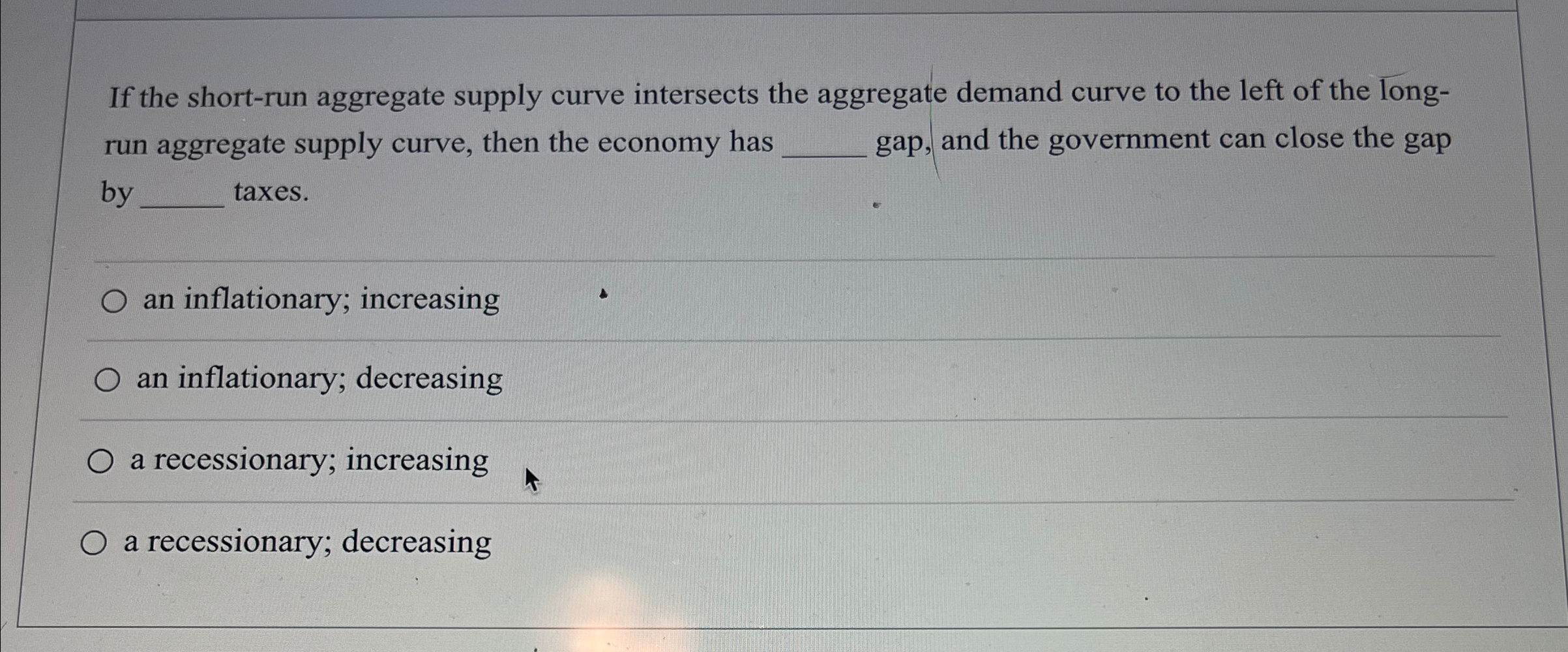 Solved If the short-run aggregate supply curve intersects | Chegg.com