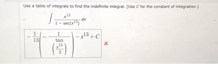 Solved Find the indefinite integral using Integration tables | Chegg.com