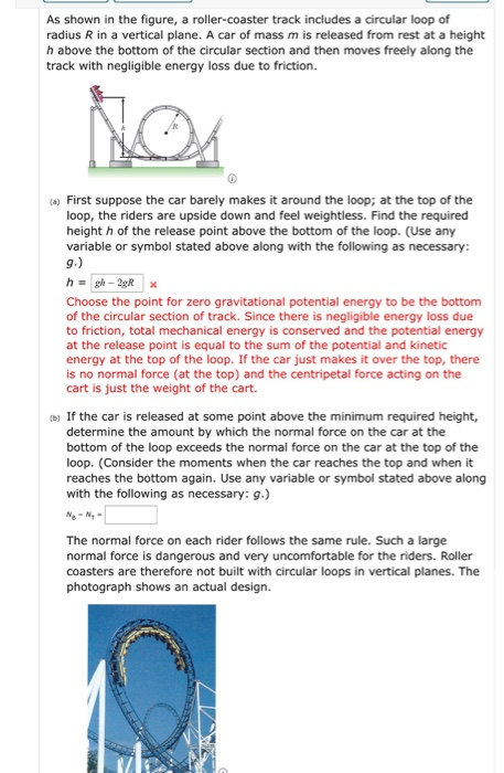Solved: As Shown In The Figure, A Roller-coaster Track Inc... | Chegg.com