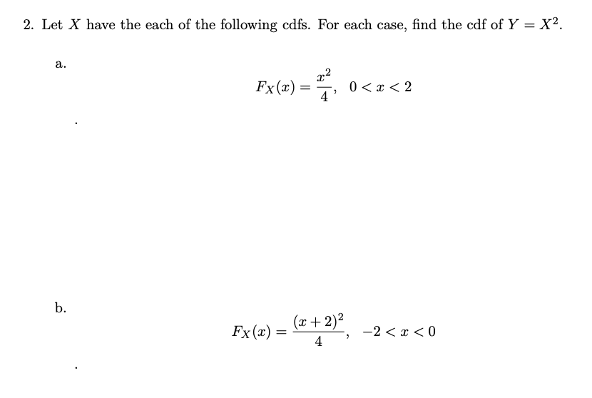 Solved Let x ﻿have the each of the following cdfs. ﻿For each | Chegg.com