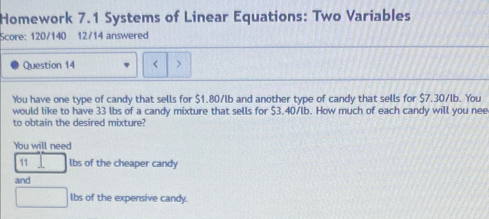 Solved Homework 7.1 ﻿Systems of Linear Equations: Two | Chegg.com