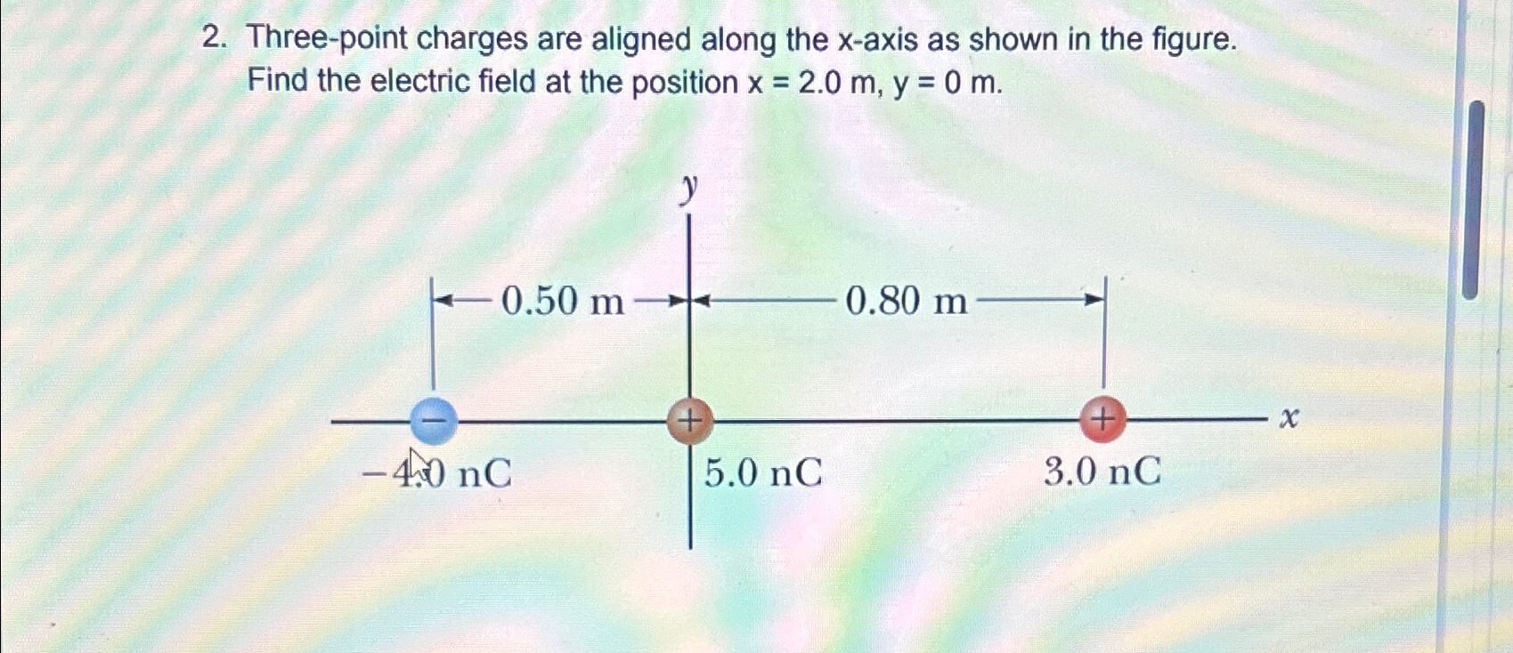 Solved Three-point charges are aligned along the x-axis as | Chegg.com