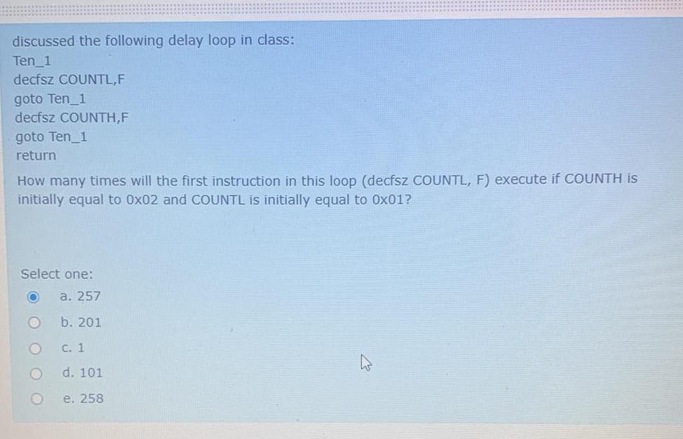 Solved discussed the following delay loop in | Chegg.com