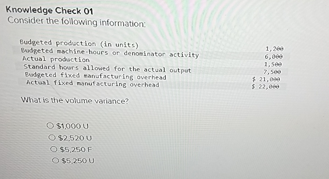 Solved Knowledge Check 01Consider the following | Chegg.com