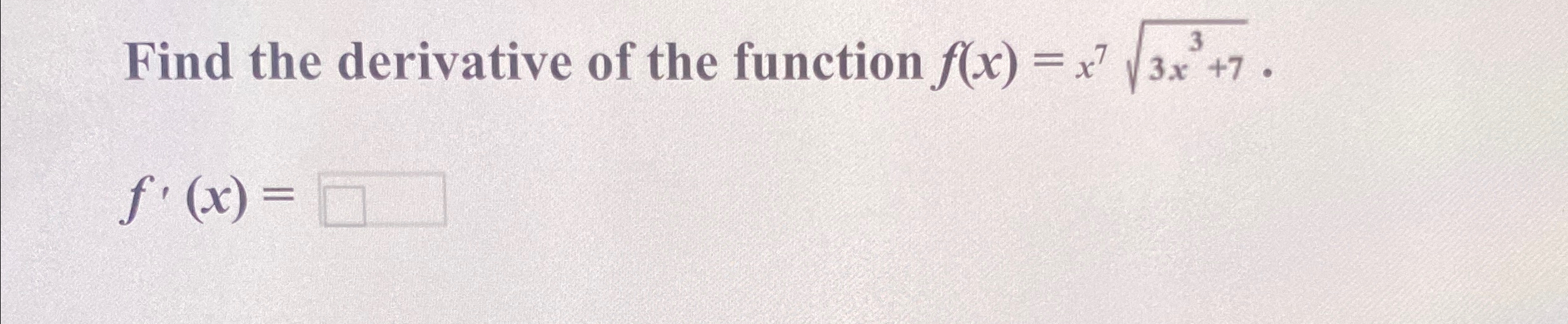 Solved Find the derivative of the function | Chegg.com