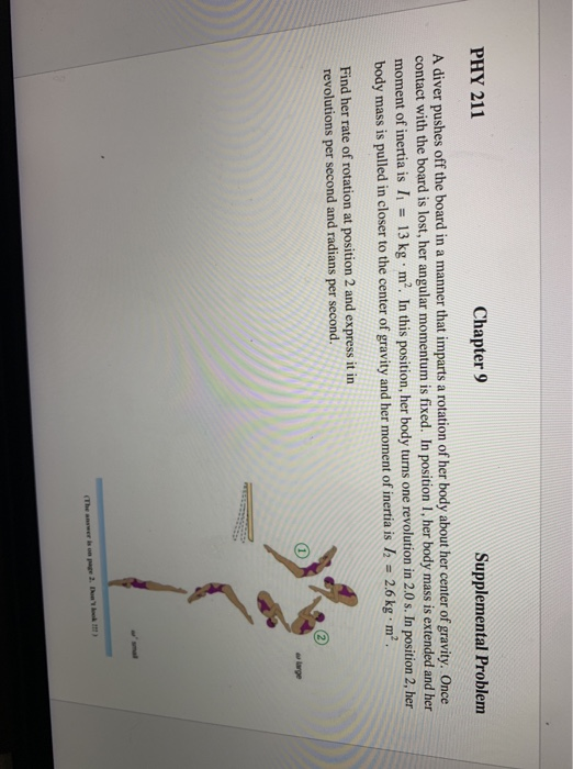 Solved PHY 211 Chapter 9 Supplemental Problem A diver pushes | Chegg.com