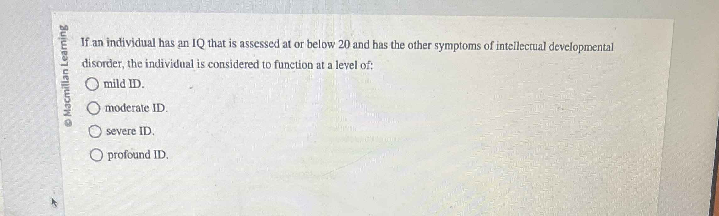Solved If an individual has an IQ that is assessed at or | Chegg.com