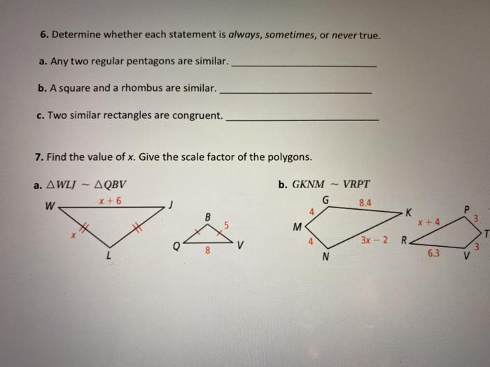 Solved 6 Determine Whether Each Statement Is Always