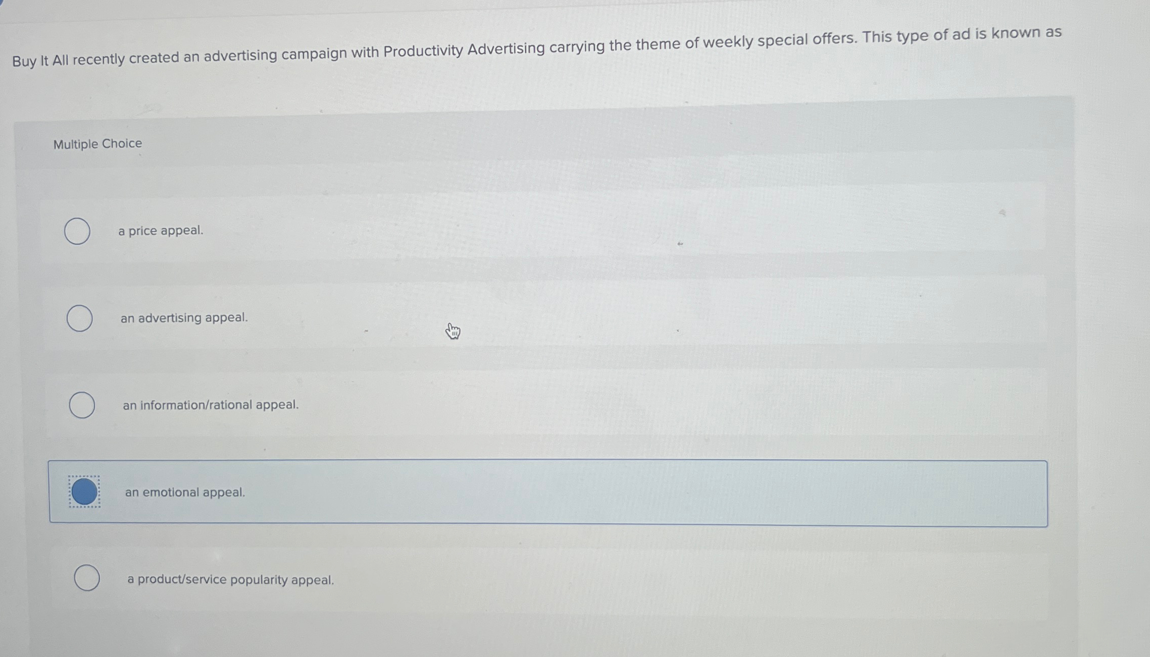 Solved Buy It All recently created an advertising campaign | Chegg.com