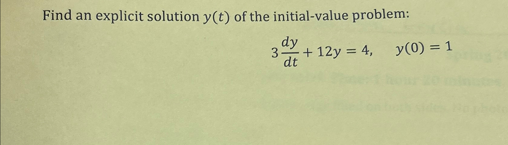 Solved Find an explicit solution y(t) ﻿of the initial-value | Chegg.com