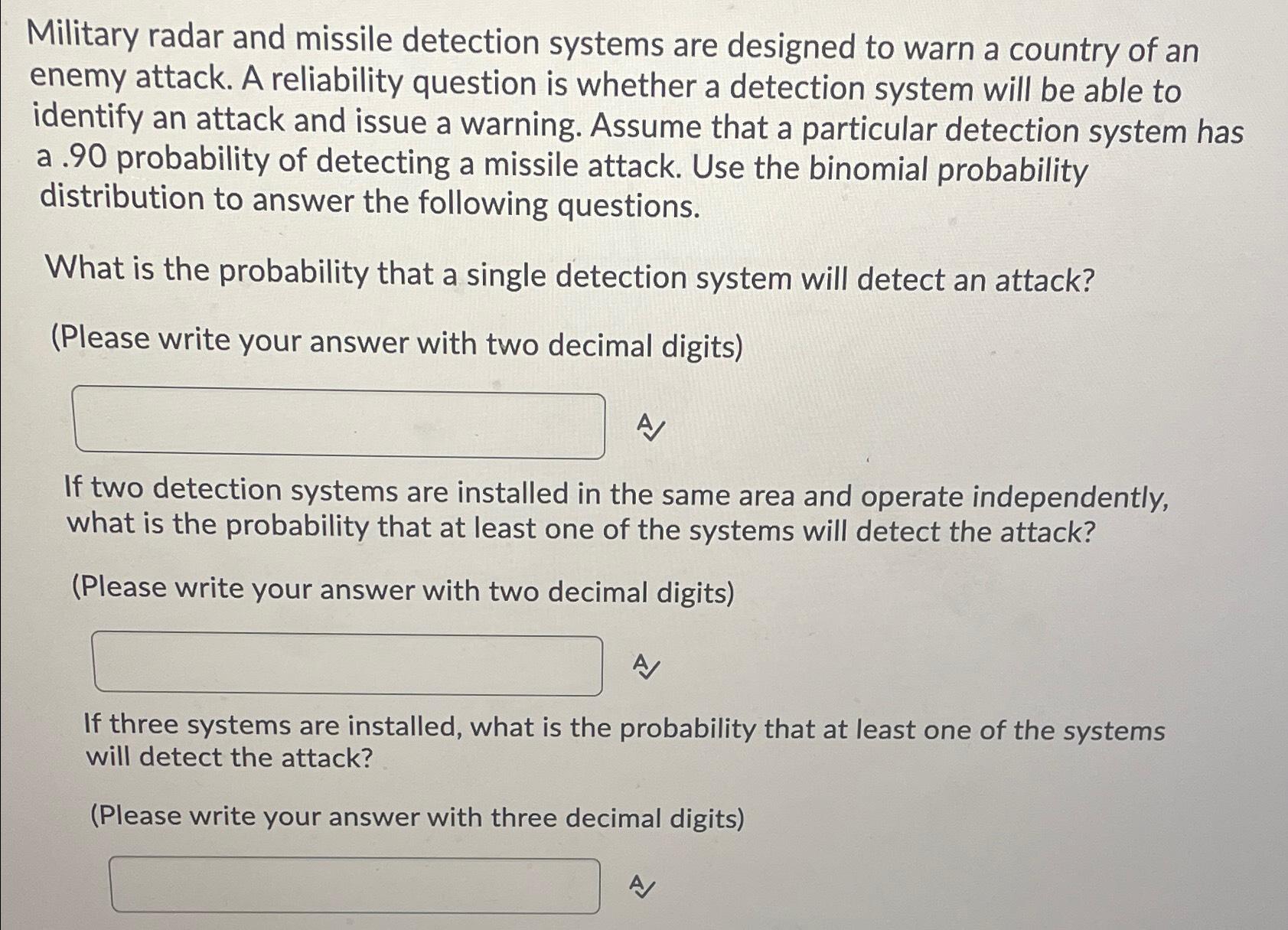 Solved Military radar and missile detection systems are | Chegg.com