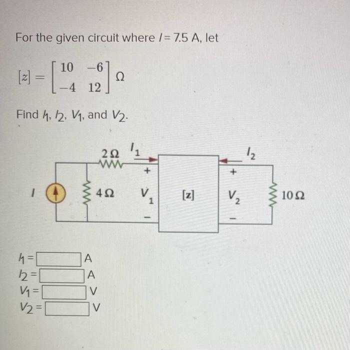 Solved For the given circuit where /=7.5 A, let | Chegg.com
