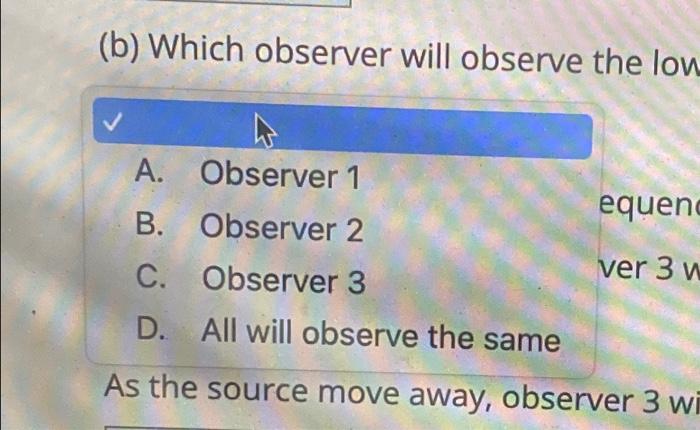 Solved 1. Three stationary observers observe the Doppler | Chegg.com