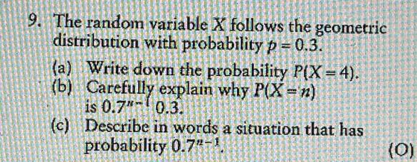 Solved The random variable x ﻿follows the geometric | Chegg.com