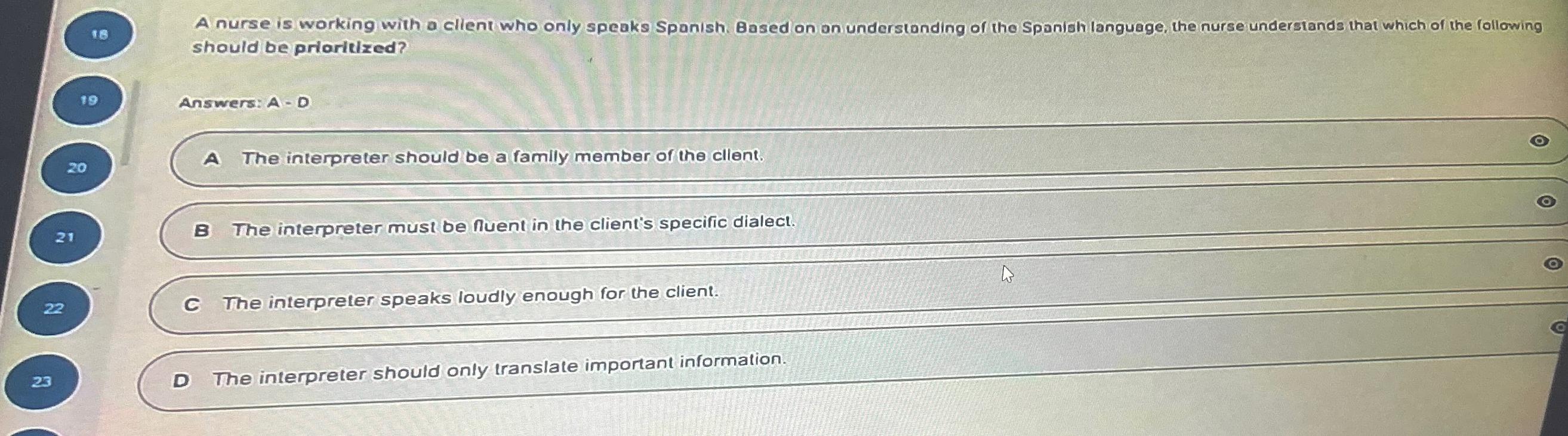 Solved 18should be prioritized?19Answers: A - ﻿D20A The | Chegg.com