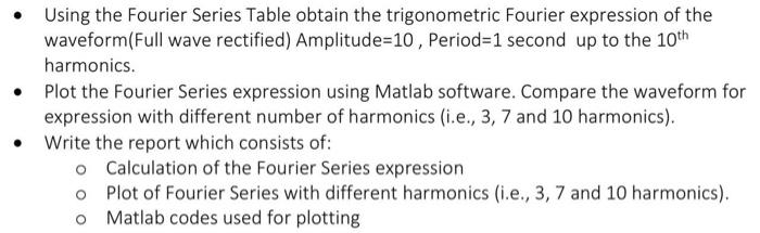Solved Refer to the table to find the required harmonics | Chegg.com