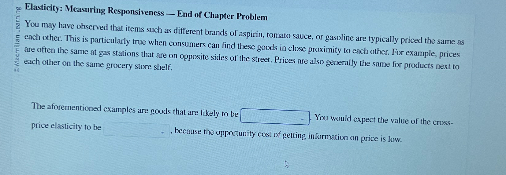 Solved E) ﻿Elasticity: Measuring Responsiveness - ﻿End of | Chegg.com