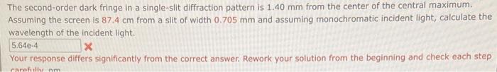 Solved The second-order dark fringe in a single-slit | Chegg.com