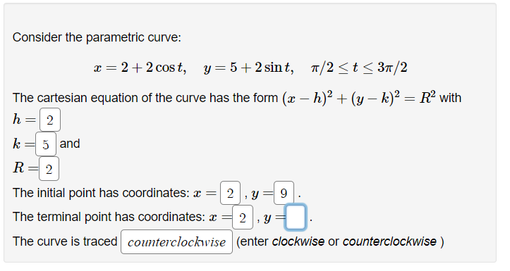 Solved Consider the parametric | Chegg.com