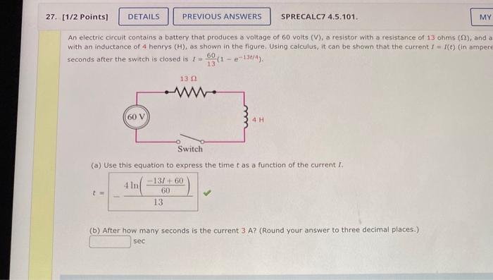 Solved An electric circuit contains a battery that produces | Chegg.com