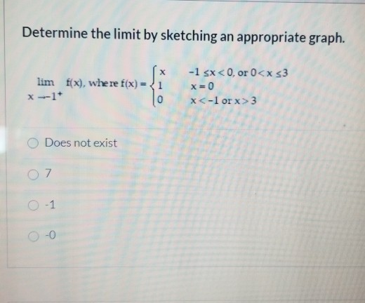 Solved Determine the limit by sketching an appropriate | Chegg.com