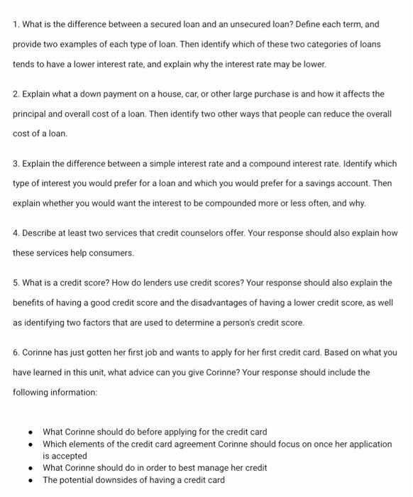 What are examples of unsecured credit? Leia aqui: What is considered ...