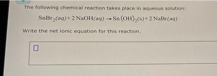 Solved The following chemical reaction takes place in | Chegg.com