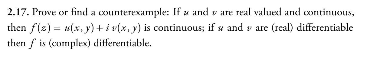 Solved 2.17. Prove or find a counterexample: If u and v are | Chegg.com