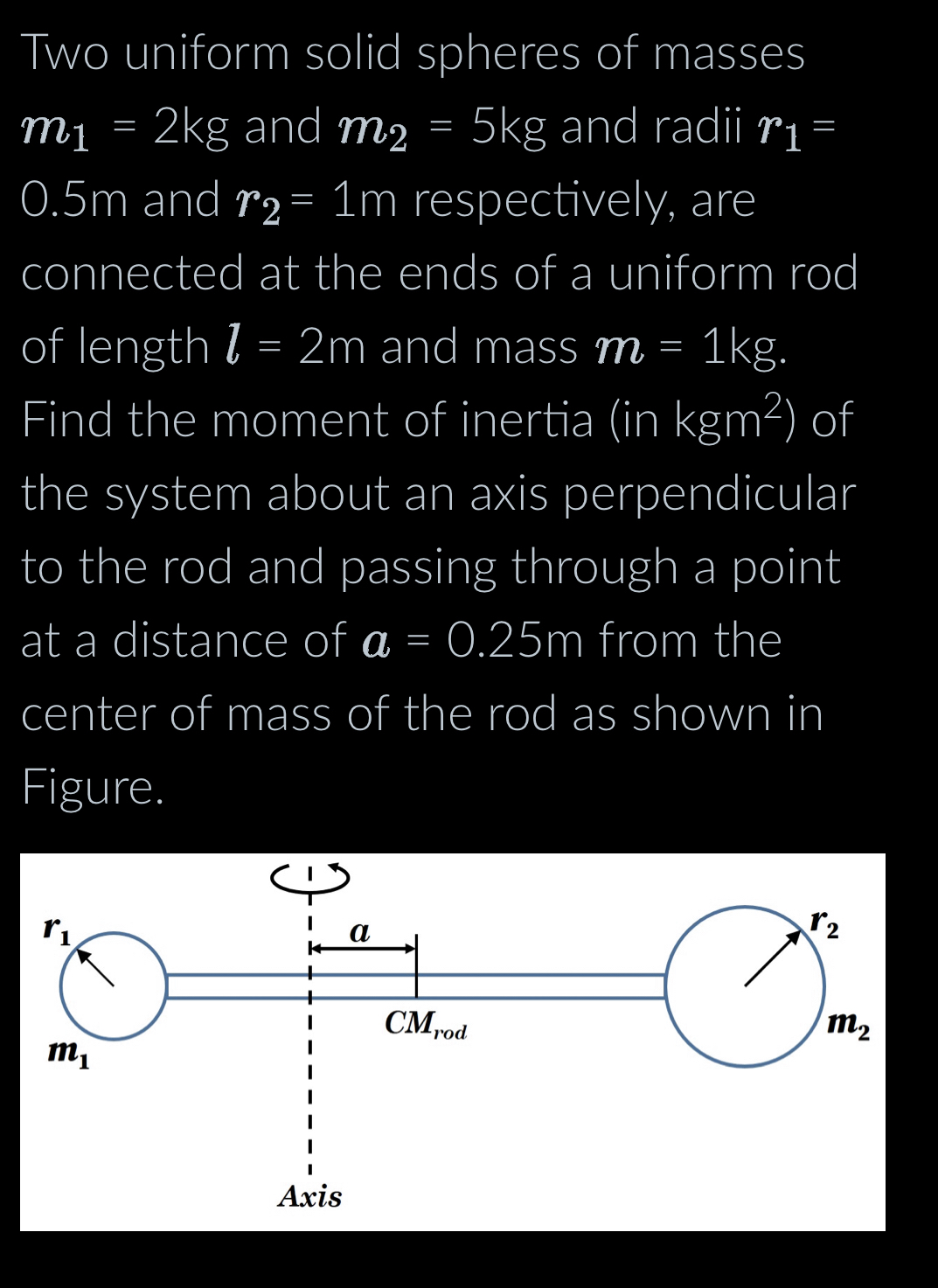 Solved Two uniform solid spheres of masses m1=2kg ﻿and | Chegg.com