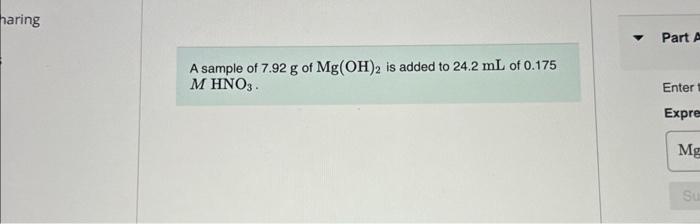 Solved Part E How many moles of Mg(NO3)2 are present after | Chegg.com