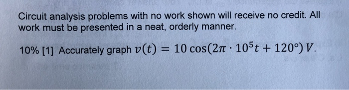 Solved Circuit analysis problems with no work shown will | Chegg.com