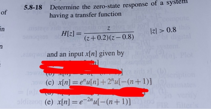 Solved 5.8-18 Determine the zero-state response of a system | Chegg.com