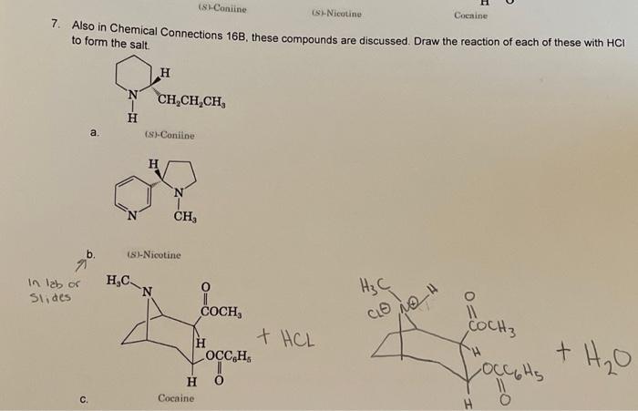 Solved 7. Also in Chemical Connections 16 B, these compounds | Chegg.com