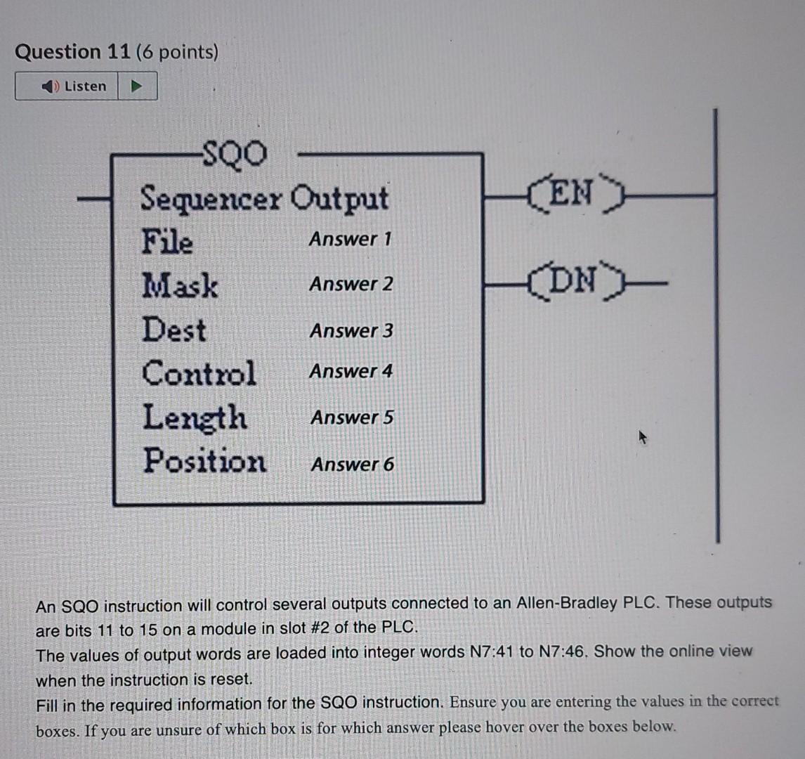 Solved An SQO instruction will control several outputs | Chegg.com