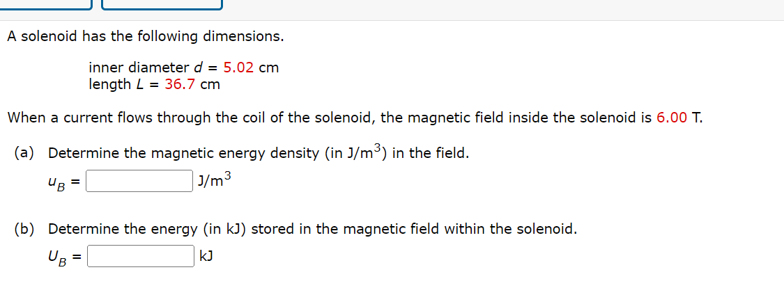 Solved A solenoid has the following dimensions.inner | Chegg.com