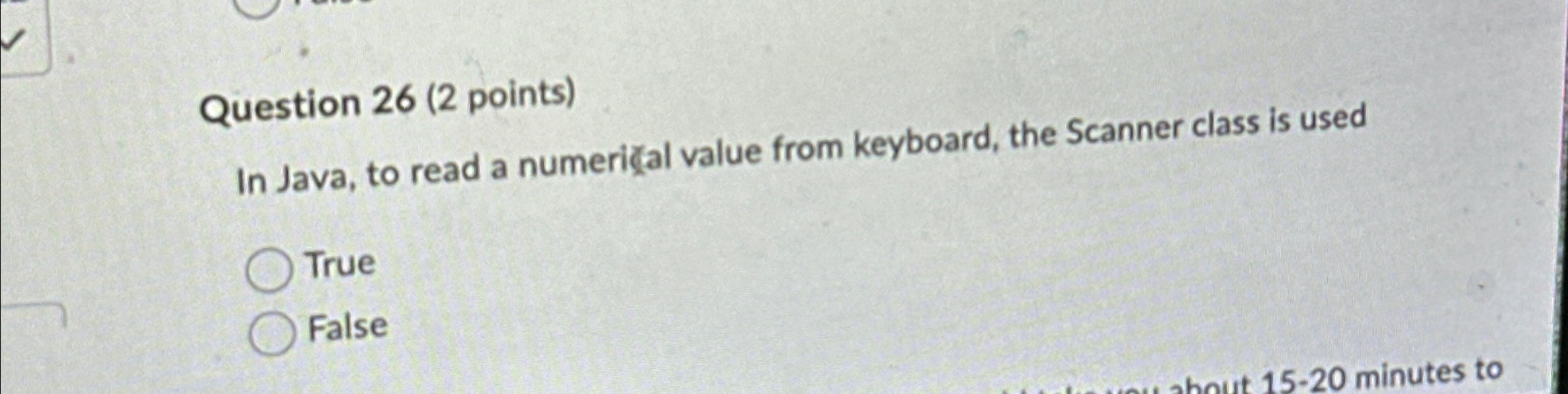 Solved Question 26 (2 ﻿points)In Java, to read a numerical | Chegg.com