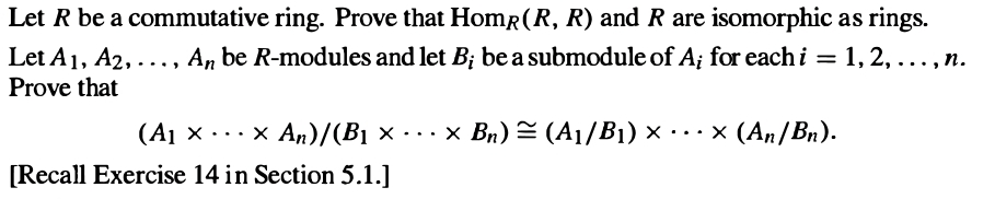 Solved Let A1,A2,dots,An ﻿be R-modules and let Bi ﻿be a | Chegg.com