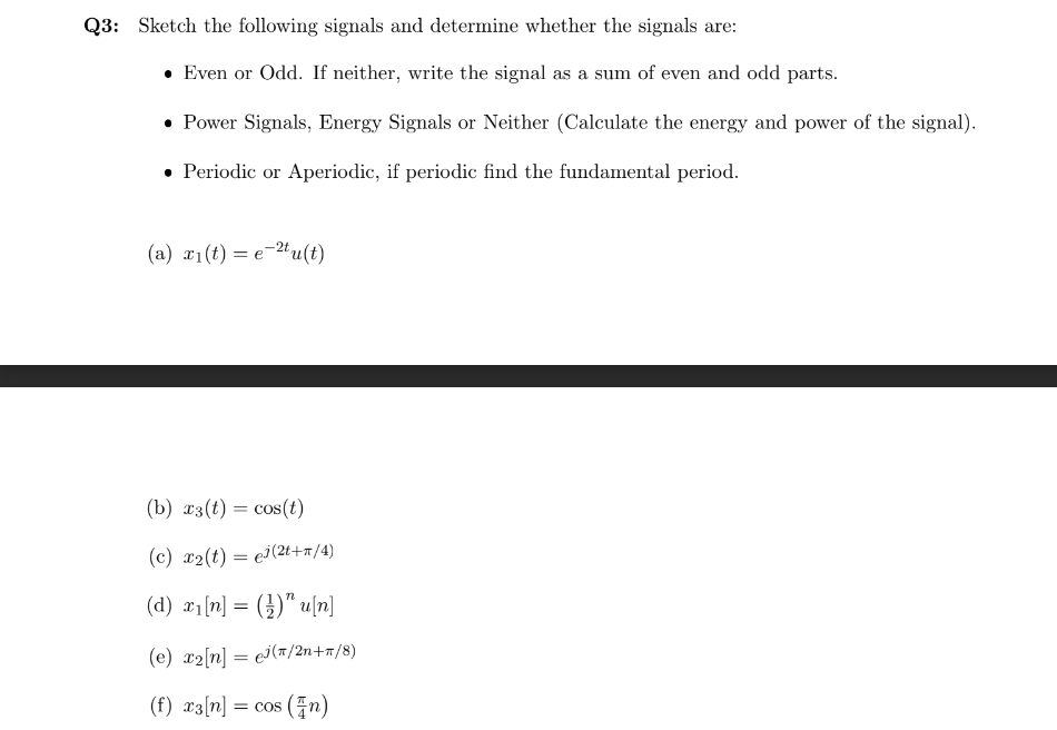 Q3: Sketch the following signals and determine | Chegg.com