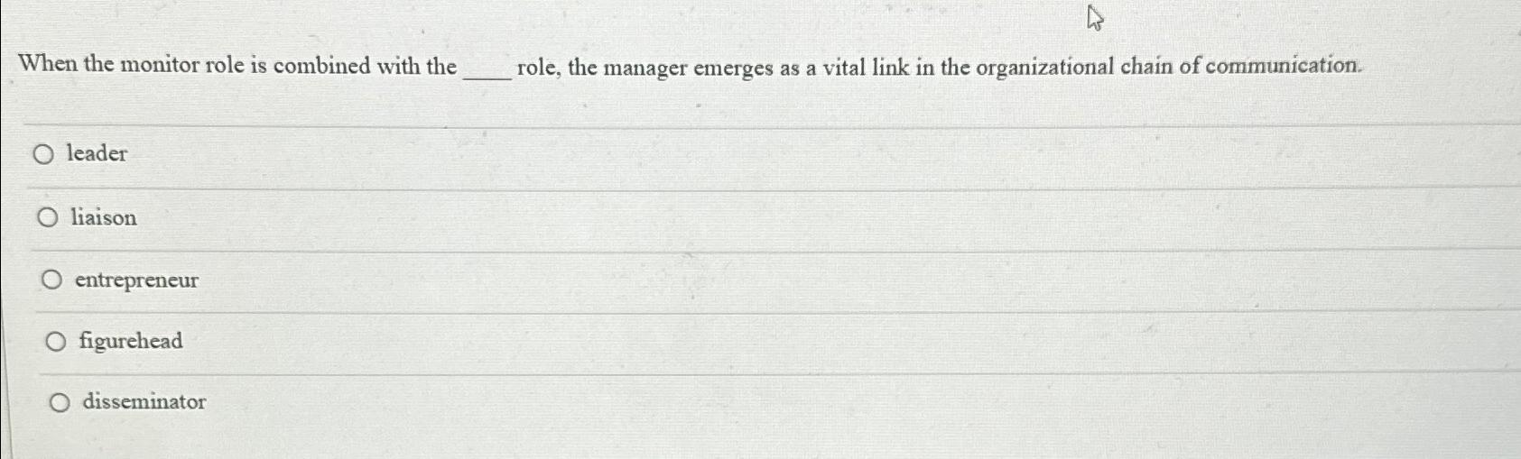 Solved When the monitor role is combined with the role, the | Chegg.com